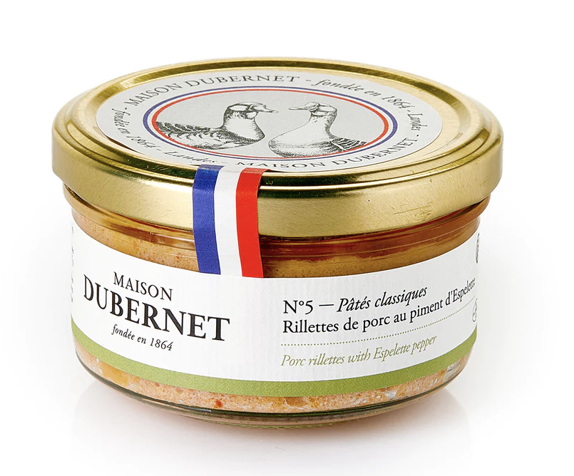 DUBERNET Rillettes de porc au piment d'Espelette - 125G | maisonmartinvichy