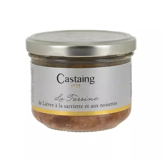 Terrine de lièvre à la sarriette et aux noisettes 180g - Castaing ...